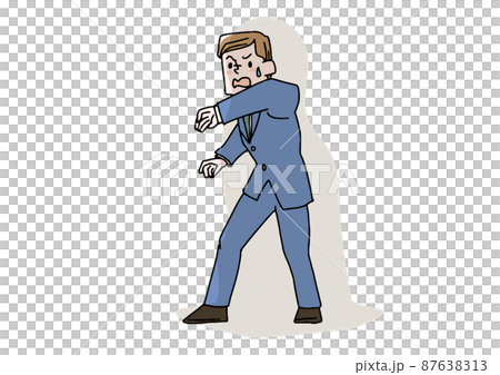 A male businessman who is being cornered, a... - Stock Illustration ...