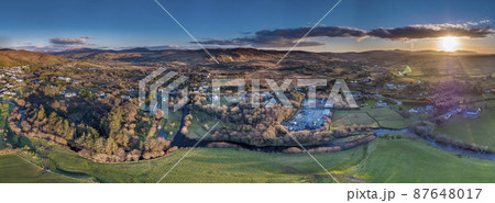 Aerial view of Glenties in County Donegal, Irelandの写真素材 [87648017] - PIXTA