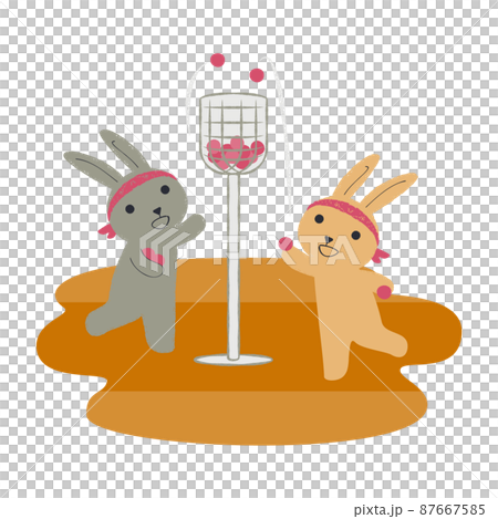 Illustration of athletic meet ball case rabbit - Stock Illustration ...