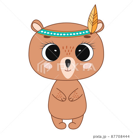 Cute cartoon bear. Woodland animals. Vector...のイラスト素材 [87708444] - PIXTA
