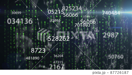 Image of numbers processing, binary coding and...のイラスト素材 [87726187] - PIXTA