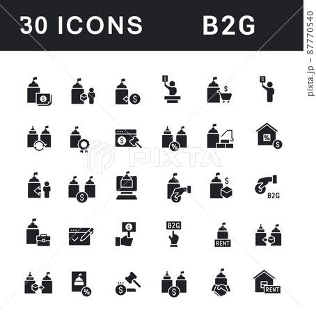 Collection simple icons of b2g on a white...のイラスト素材 [87770540] - PIXTA