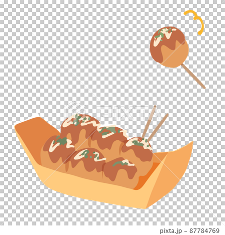 Hand-painted loosely cute takoyaki illustration... - Stock Illustration ...