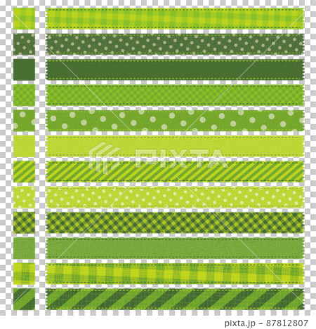Pattern pattern tape style line set Green Green... - Stock Illustration ...