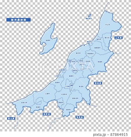 Niigata Prefecture Map Simple Light Blue... - Stock Illustration ...