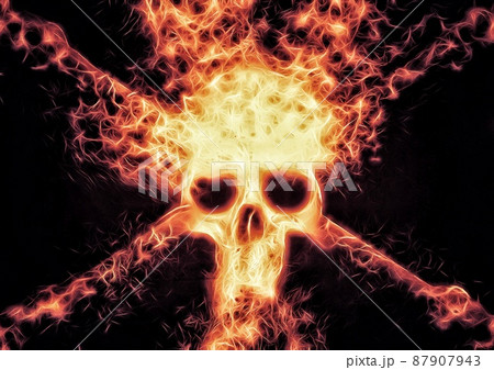 Fire Skull And Crossbones