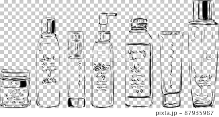 Skin care goods set line drawing - Stock Illustration [87935987] - PIXTA