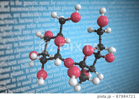 Molecular model of sugar, 3D renderingのイラスト素材 [87984721] - PIXTA