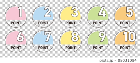 POINT Round number icon set from 1 to 10... - Stock Illustration ...
