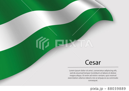 Wave flag of Cesar is a region of Colombiaのイラスト素材 [88039889] - PIXTA