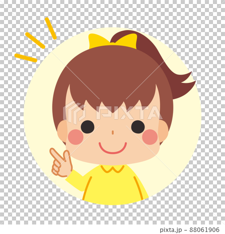 Illustration of a little girl in a pointing... - Stock Illustration ...