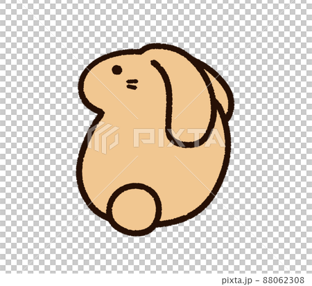 Simple rabbit back view, brown ears - Stock Illustration [88062308] - PIXTA