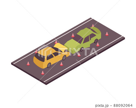 Road Car Crash Compositionのイラスト素材 [88092064] - PIXTA