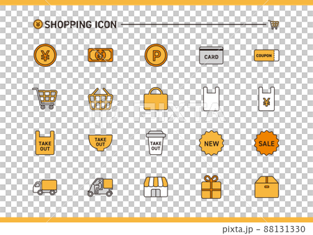 購物 icon_line_color-插圖素材 [88131330] - PIXTA圖庫