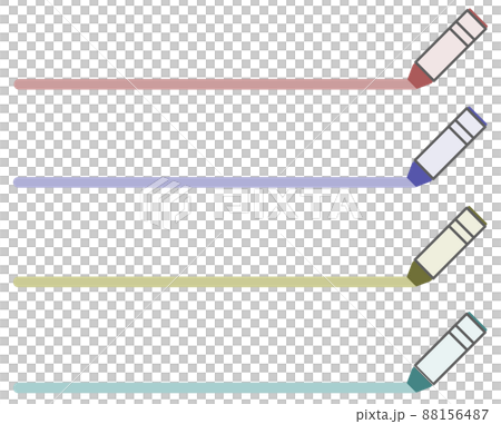 A straight line of colorful lines drawn with... - Stock Illustration ...