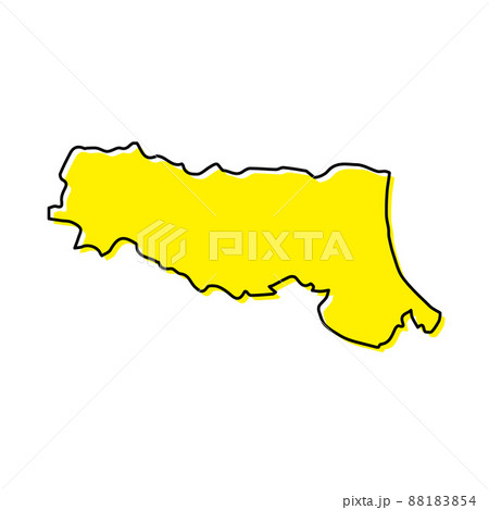 Simple outline map of Emilia-Romagna is a...のイラスト素材 [88183854] - PIXTA