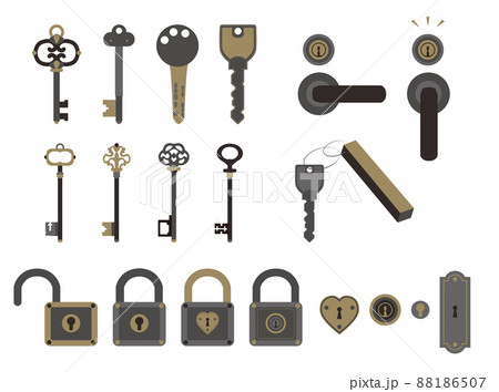 鍵のセットのイラスト素材 [88186507] - PIXTA
