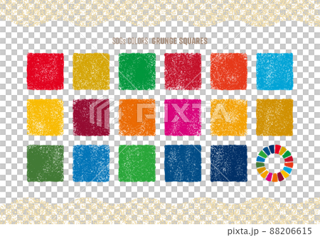 17 colors of SDGs color grunge style square - Stock Illustration ...