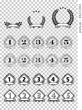 Black ranking icon set for laurels, ribbons,... - Stock Illustration ...