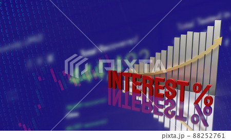 The red interest text and chart on business...のイラスト素材 [88252761] - PIXTA