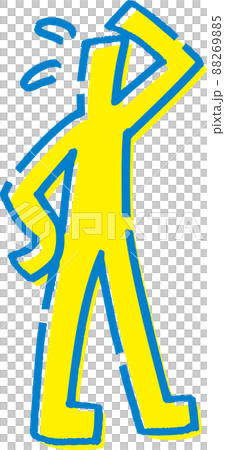 Stickman wiping sweat - Stock Illustration [88269885] - PIXTA