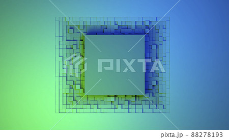 3d cube abstract background. Colored grid cubes...のイラスト素材 [88278193 ...
