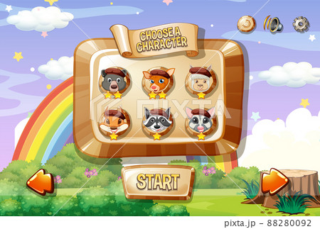 Animal collecting game templateのイラスト素材 [88280092] - PIXTA