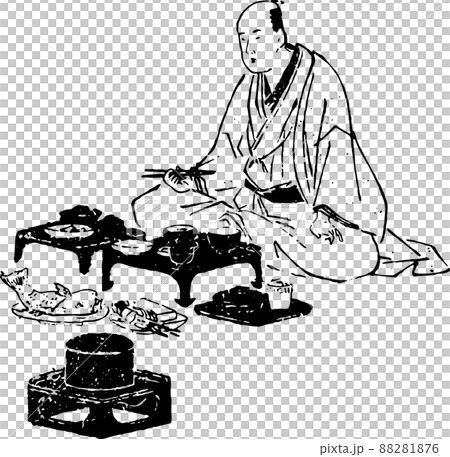 A man eating a feast - Stock Illustration [88281876] - PIXTA