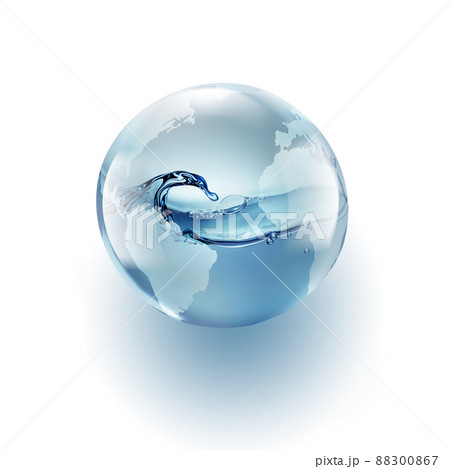 world globe with clean water insideのイラスト素材 [88300867] - PIXTA