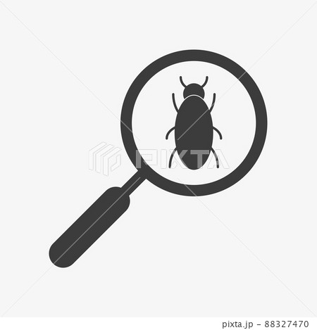 Entomology vector icon. Bug in a magnifying glassのイラスト素材 [88327470] - PIXTA