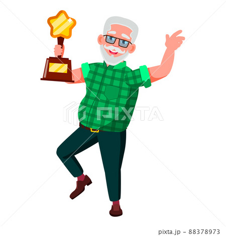 Old Man Winning Trophy Cup In Competition Vectorのイラスト素材 [88378973] - PIXTA