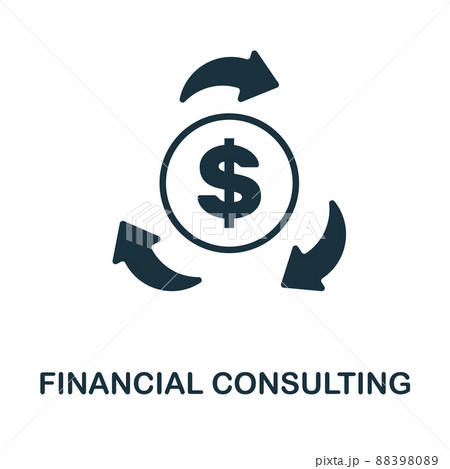 Financial Consulting flat icon. Colored element...のイラスト素材 [88398089 ...