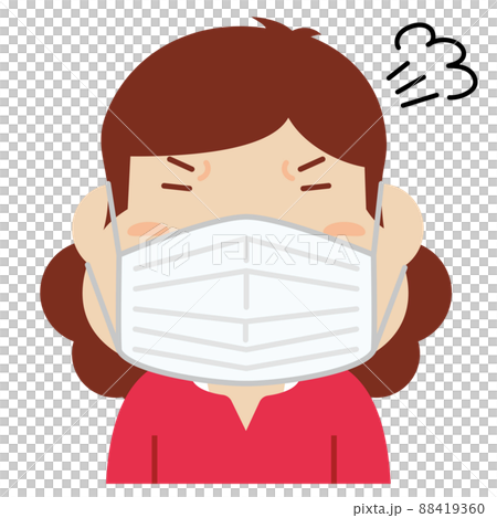 Facial expression of masked woman: anger - Stock Illustration [88419360 ...