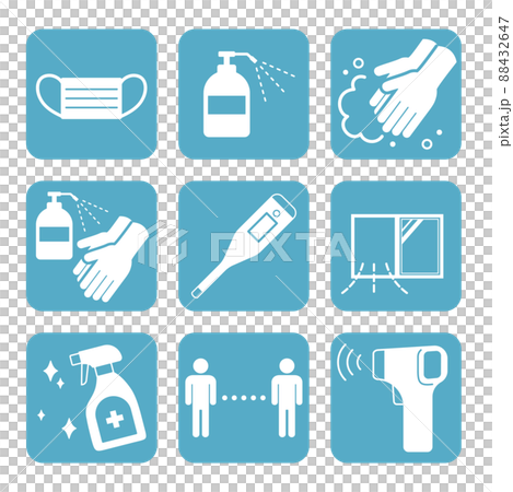 Infection control icon set - Stock Illustration [88432647] - PIXTA