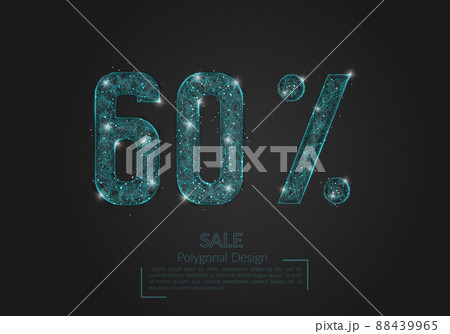 Abstract isolated blue 60 percent sale concept....のイラスト素材 [88439965 ...