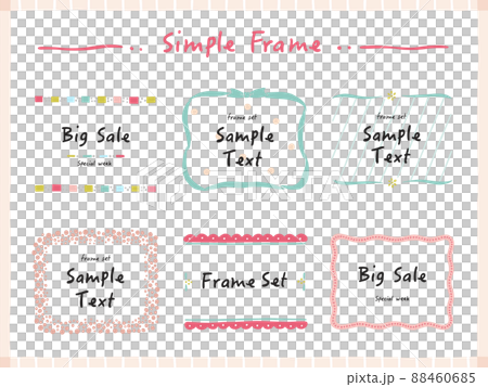 Colorful and simple cute frame-hand drawn - Stock Illustration ...