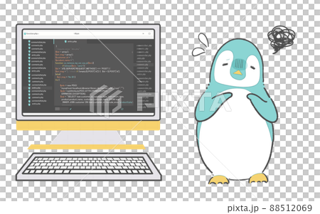 Penguins stumbled upon programming - Stock Illustration [88512069] - PIXTA