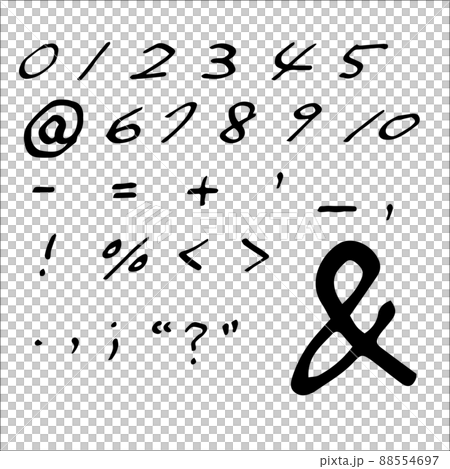 Vector material of handwritten numbers and... - Stock Illustration ...