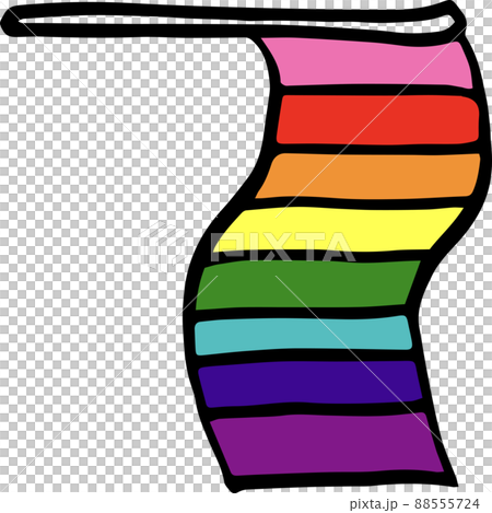 LGBTQ 8 colors rainbow flag handwritten line... - Stock Illustration ...