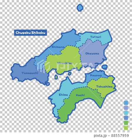 Map of Japan / Map of Japan Chugoku-Shikoku... - Stock Illustration ...