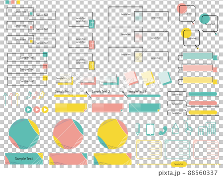 3 color frame heading frame mark material... - Stock Illustration ...