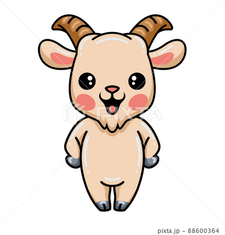 Cute baby goat cartoon standing のイラスト素材 [88600364] - PIXTA