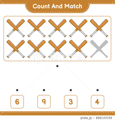 Count and match, count the number of Baseball...のイラスト素材 [88610599] - PIXTA