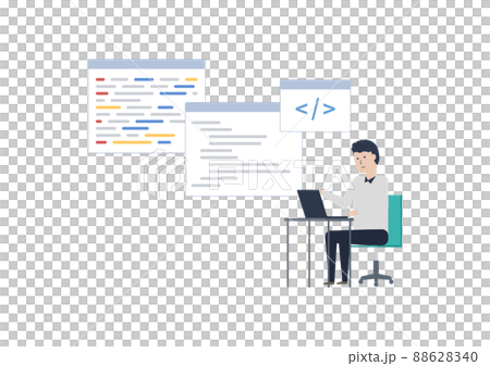 Illustration material of programming, typing... - Stock Illustration ...