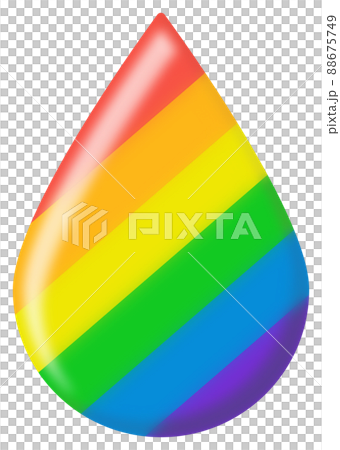 Glossy rainbow-colored teardrops - Stock Illustration [88675749] - PIXTA
