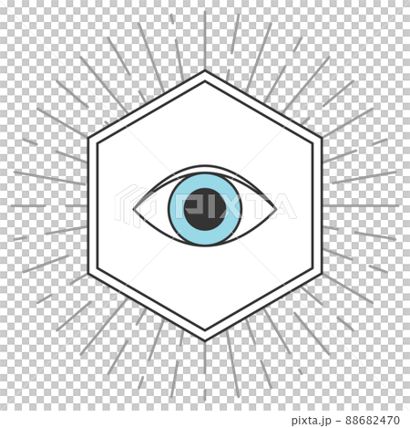 Suspicious hexagon and eyes - Stock Illustration [88682470] - PIXTA