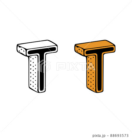 Isometric letter t doodle vector illustration...のイラスト素材 [88693573] - PIXTA