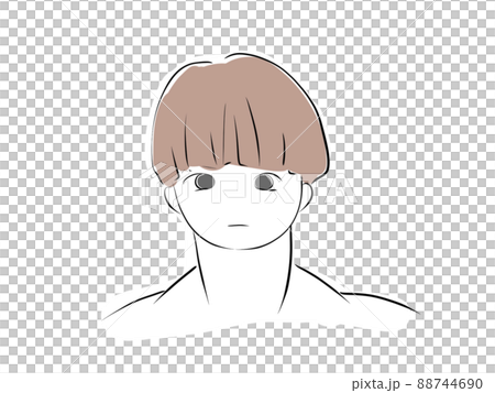 Macho with mashed hair with an indescribable face - Stock Illustration ...