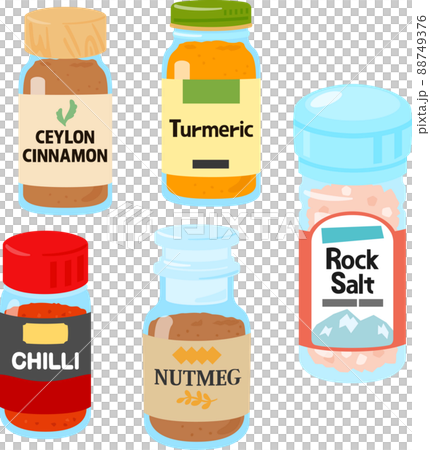 Illustration set of bottles of spices and... - Stock Illustration ...