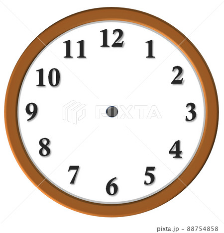 針なし掛け時計 茶のイラスト素材 [88754858] - PIXTA
